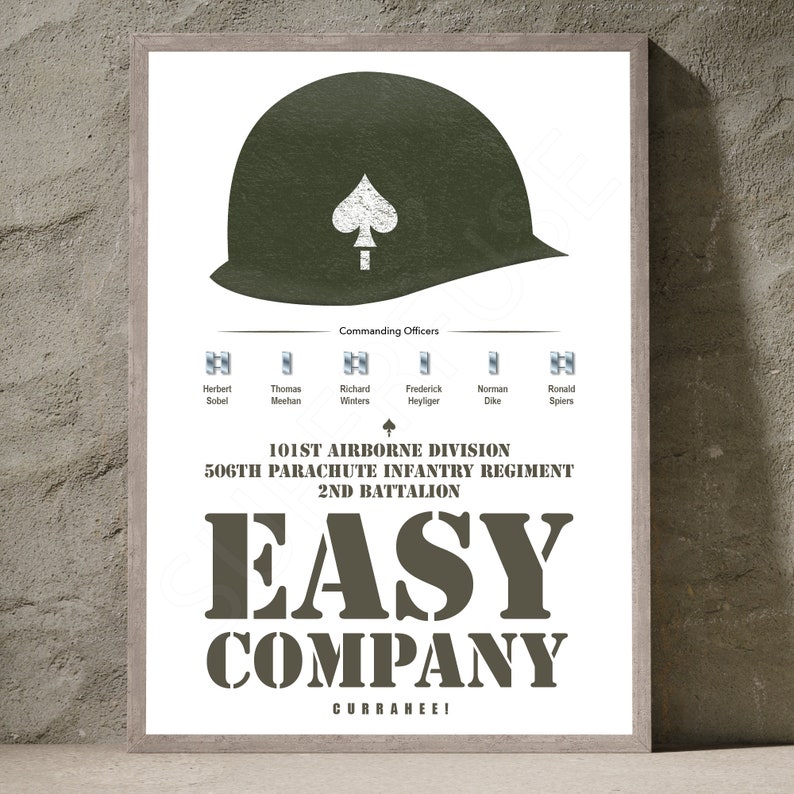 Easy Company Poster 506th PIR, 101st Airborne Helmet With Commanding ...