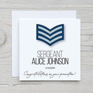 Personalised Royal Air Force Promotion Card for All RAF NCO Ranks - Air ...