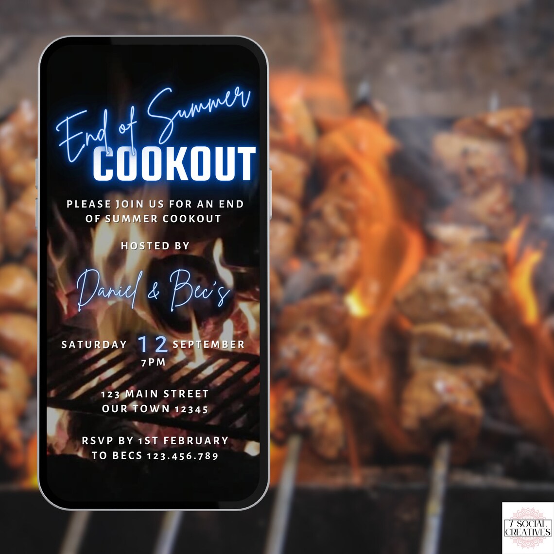End of Summer Cookout Invitation. Digital Animated Backyard Barbeque ...