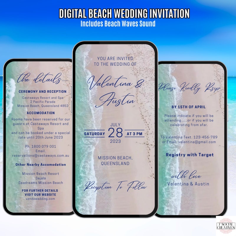 Beach Wedding Invite - Etsy