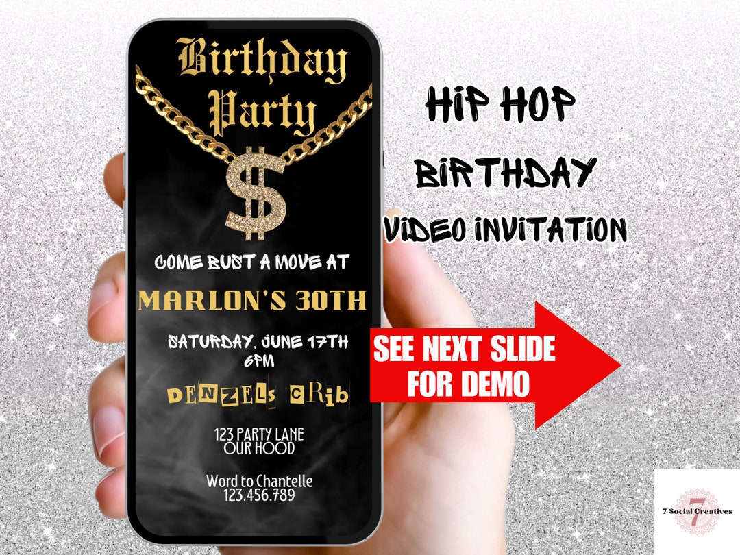 Hip Hop Birthday Party Invitation. Editable Template Ice Bling - Etsy