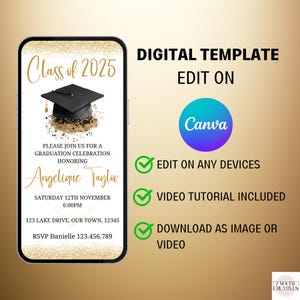 Digital Graduation Party Invitation. Class of 2025 Graduate Invite ...