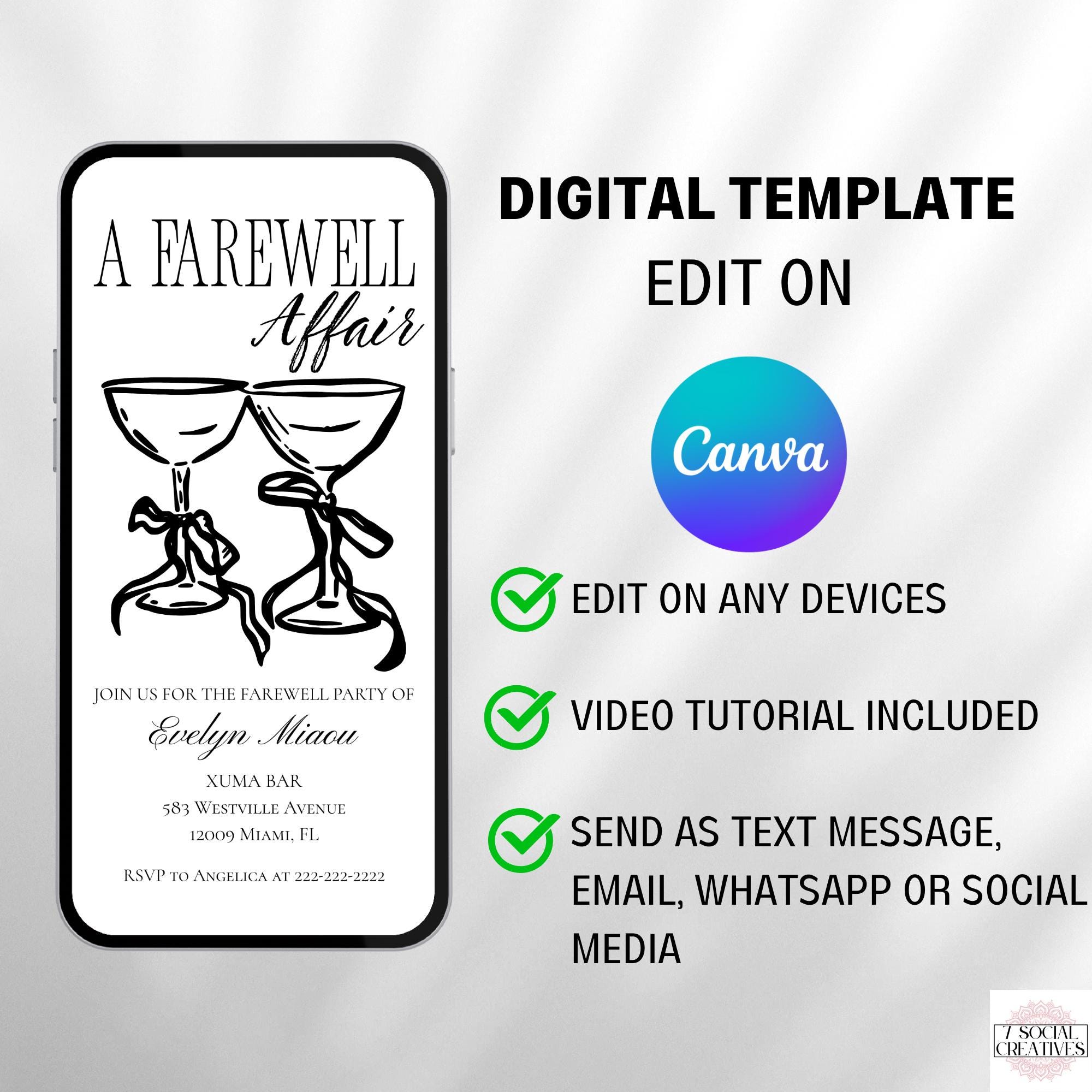 Farewell Party Invitation. Digital Animated Going Away Invite ...
