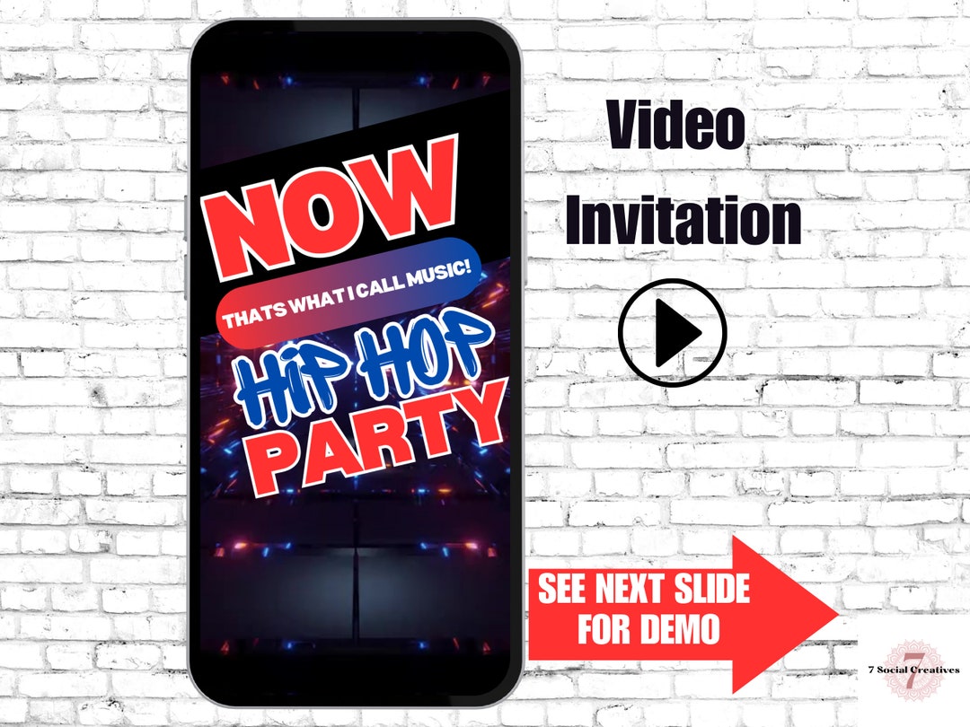 Hip Hop Party Invitation. Animated 2000's Style Digital Invite. DIY ...