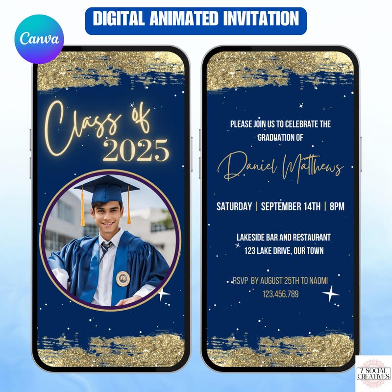 Blue Gold Graduation - Etsy