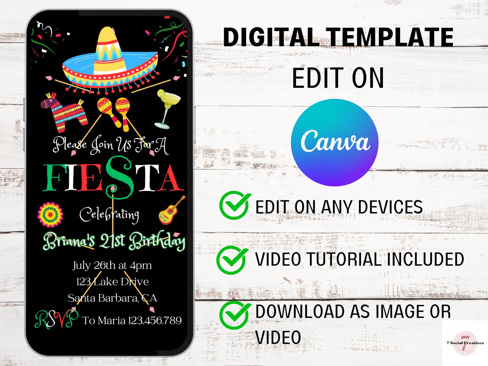 Fiesta Birthday Invitation. Mexican Theme Animated Party Invite. Easy ...
