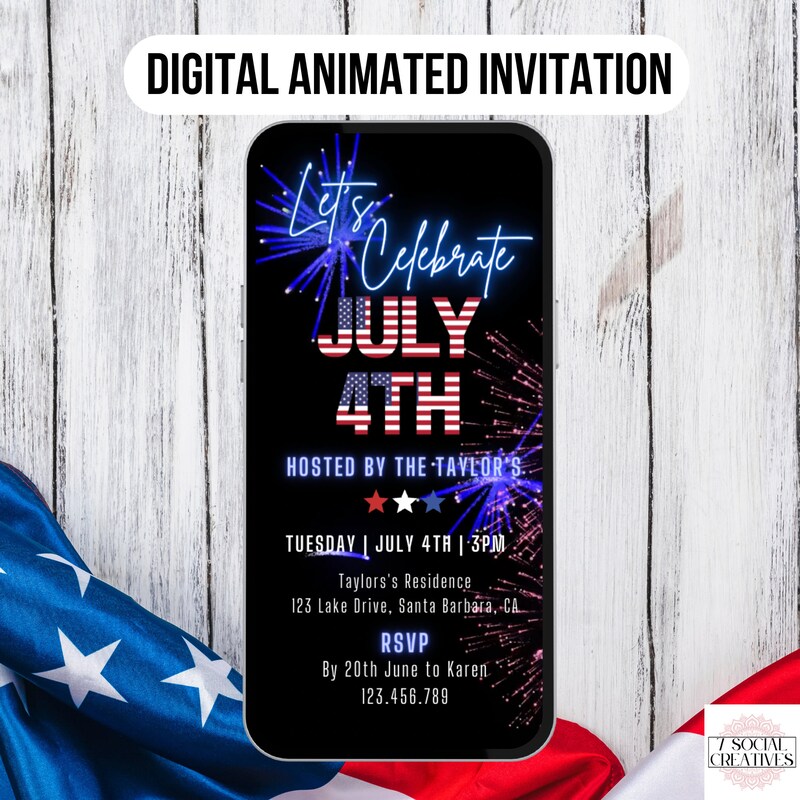 July 4th Invitations - Etsy