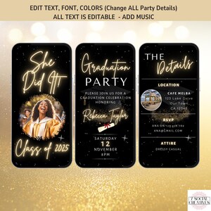 Graduation Invitation With Photo. Digital She Did It Grad Party Invite ...