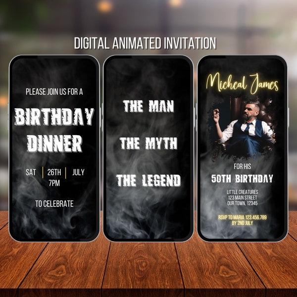 Mens Birthday Invitation, the Man the Myth the Legend Invitation - Etsy