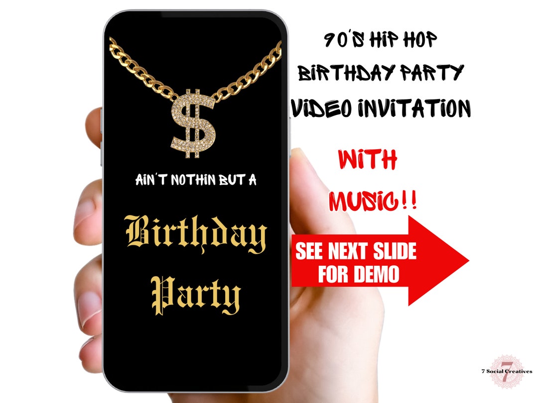 90s Hip Hop Birthday Invitation With Music. Celebrate the 1990s With ...