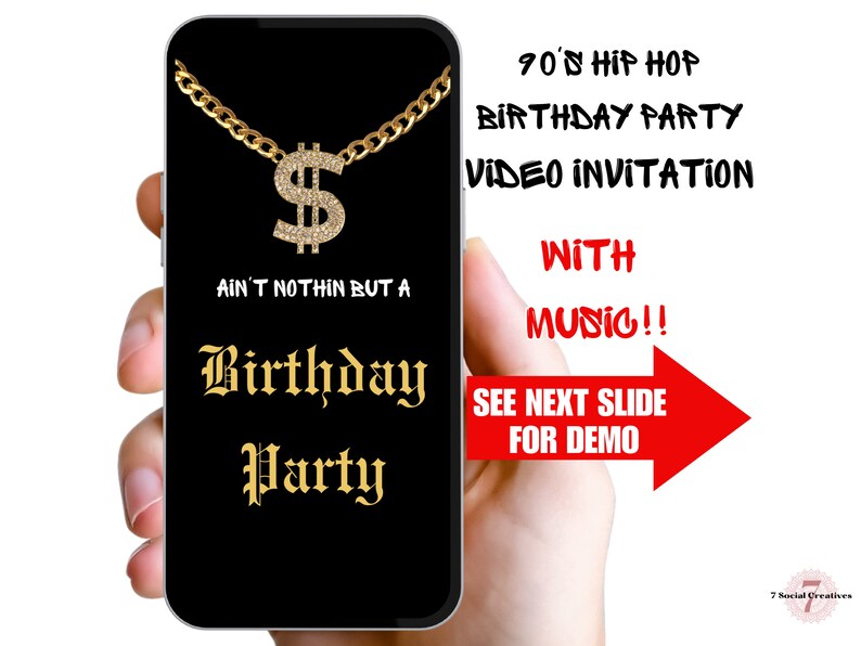 90s Hip Hop Birthday Invitation With Music. Celebrate the 1990s With ...