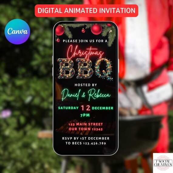 Christmas Bbq Invitation