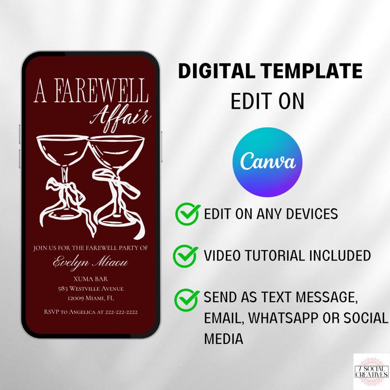 Farewell Party Invitation. Digital Animated Farewell Affair Going Away ...