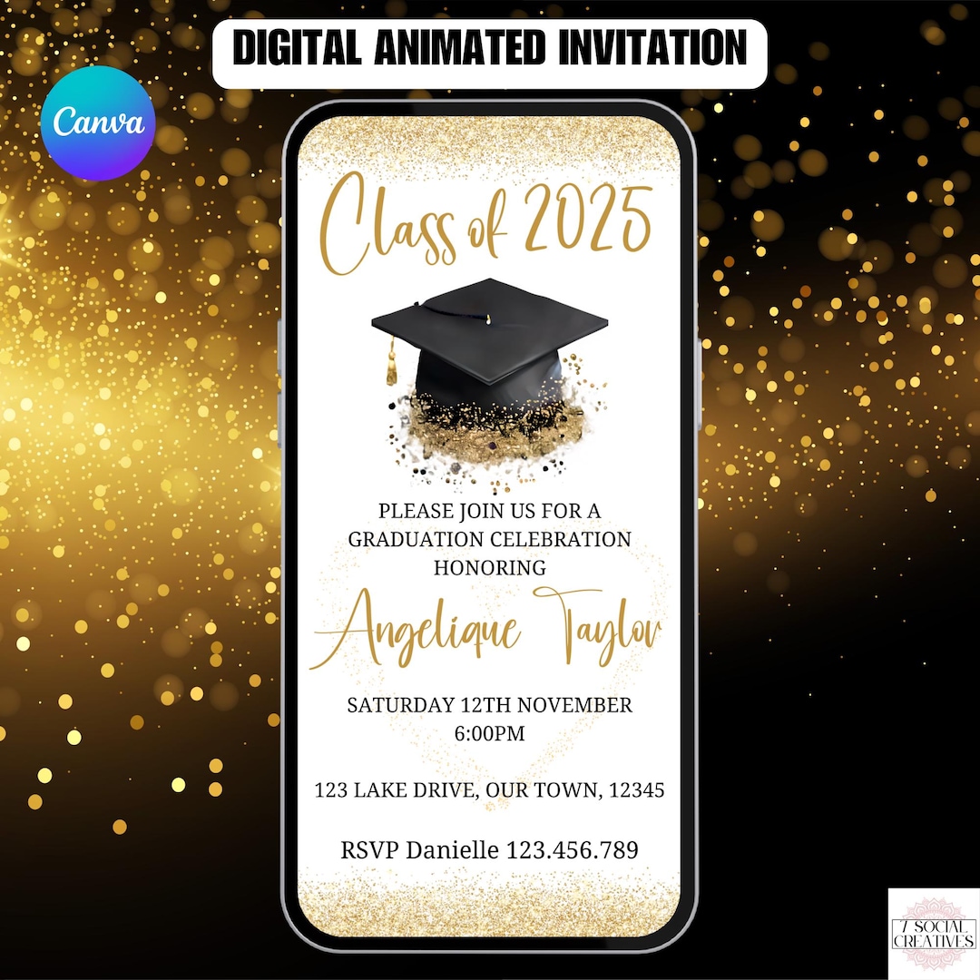 Digital Graduation Party Invitation. Class of 2025 Graduate Invite ...