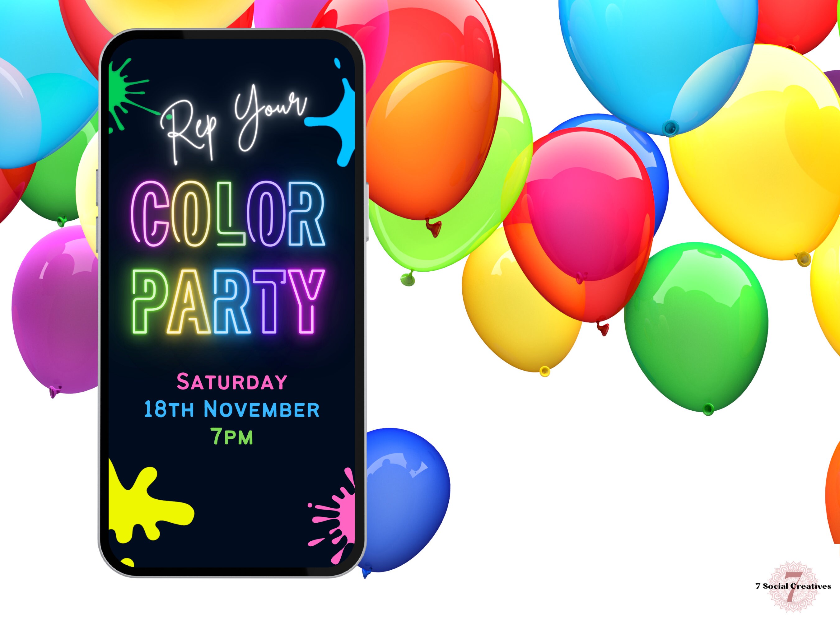 Color Party Invitation. Join the Tiktok Challenge and Host A Colour ...