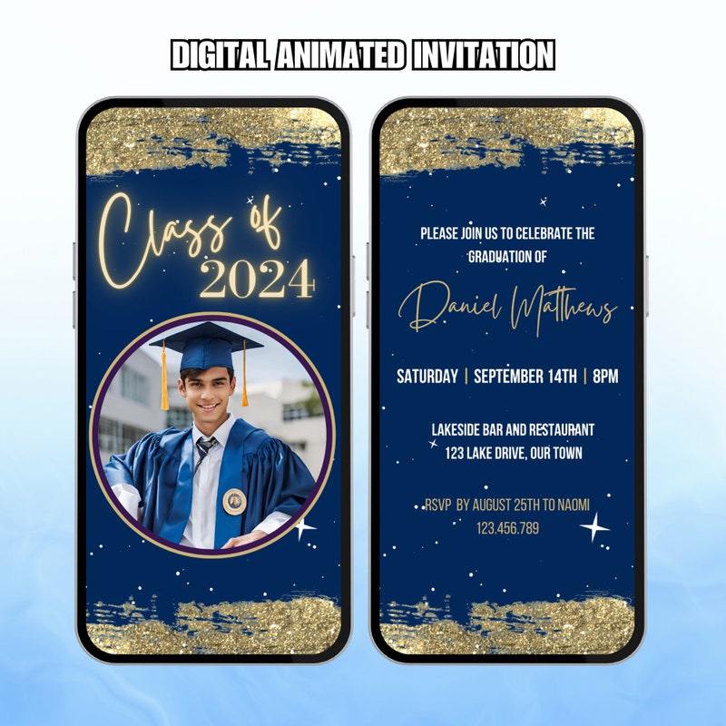 Blue Gold Graduation - Etsy