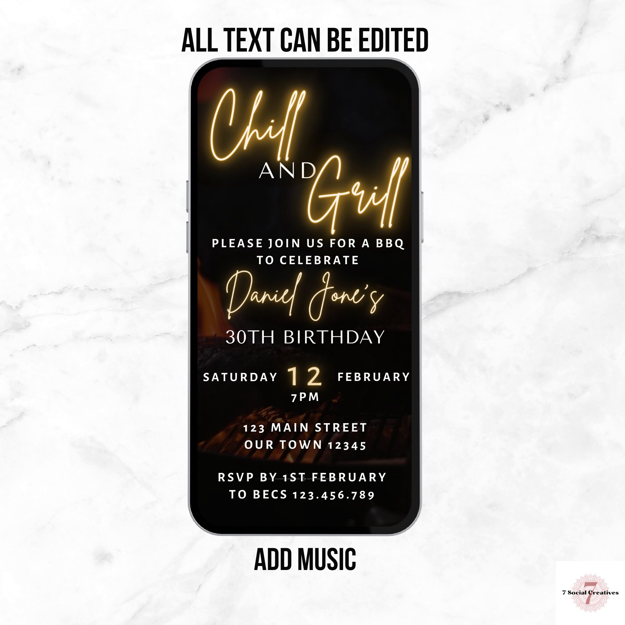 Chill and Grill BBQ Invite. Digital Animated Backyard Barbeque Invite ...