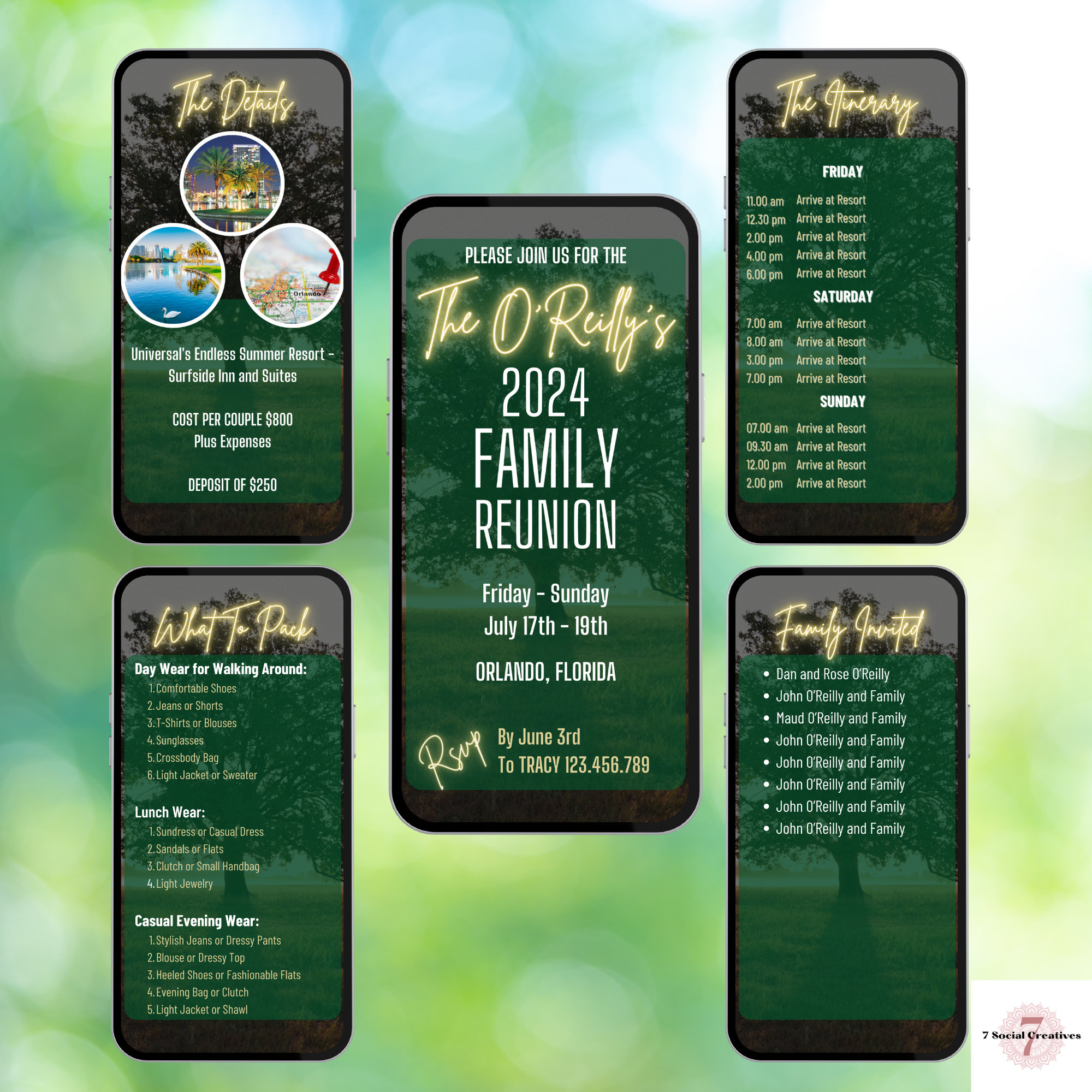 Family Reunion Invitation Itinerary. Animated Digital Family Trip ...