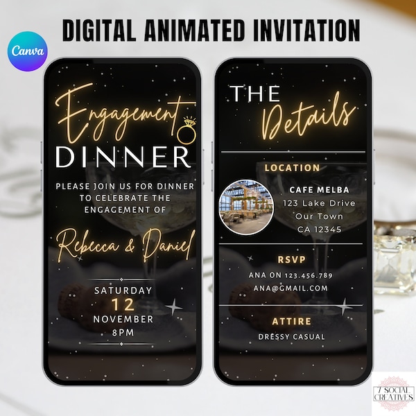 Digital Engagement Invitation Template - Etsy