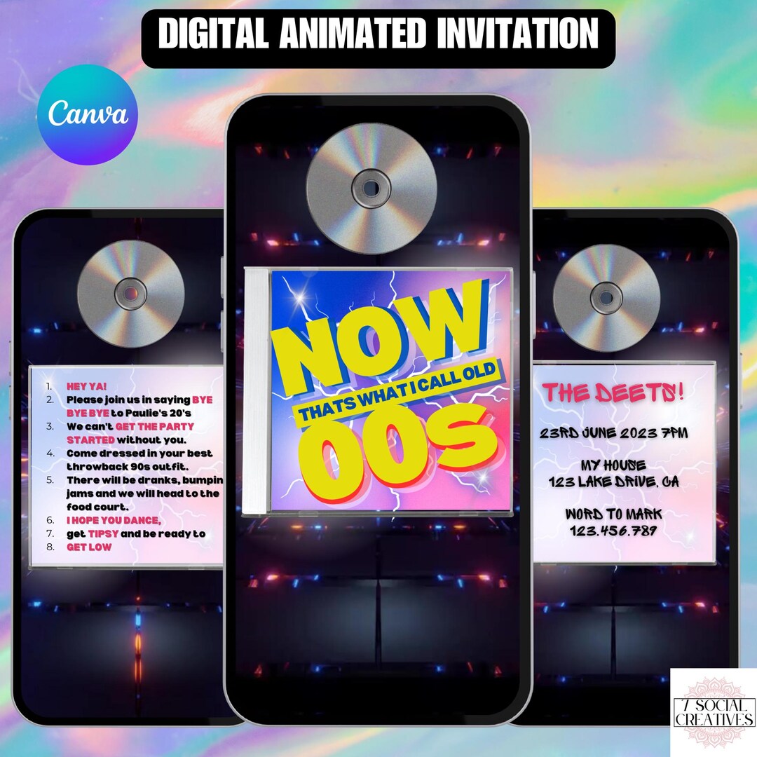 Digital 2000s Birthday Invitation. Go Back to the 2000's With This Now ...