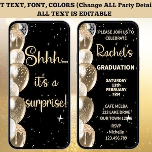 Surprise Graduation Invitation. Digital Animated College or High School ...