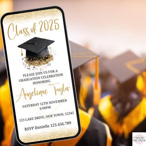 Digital Graduation Party Invitation. Class of 2025 Graduate Invite ...