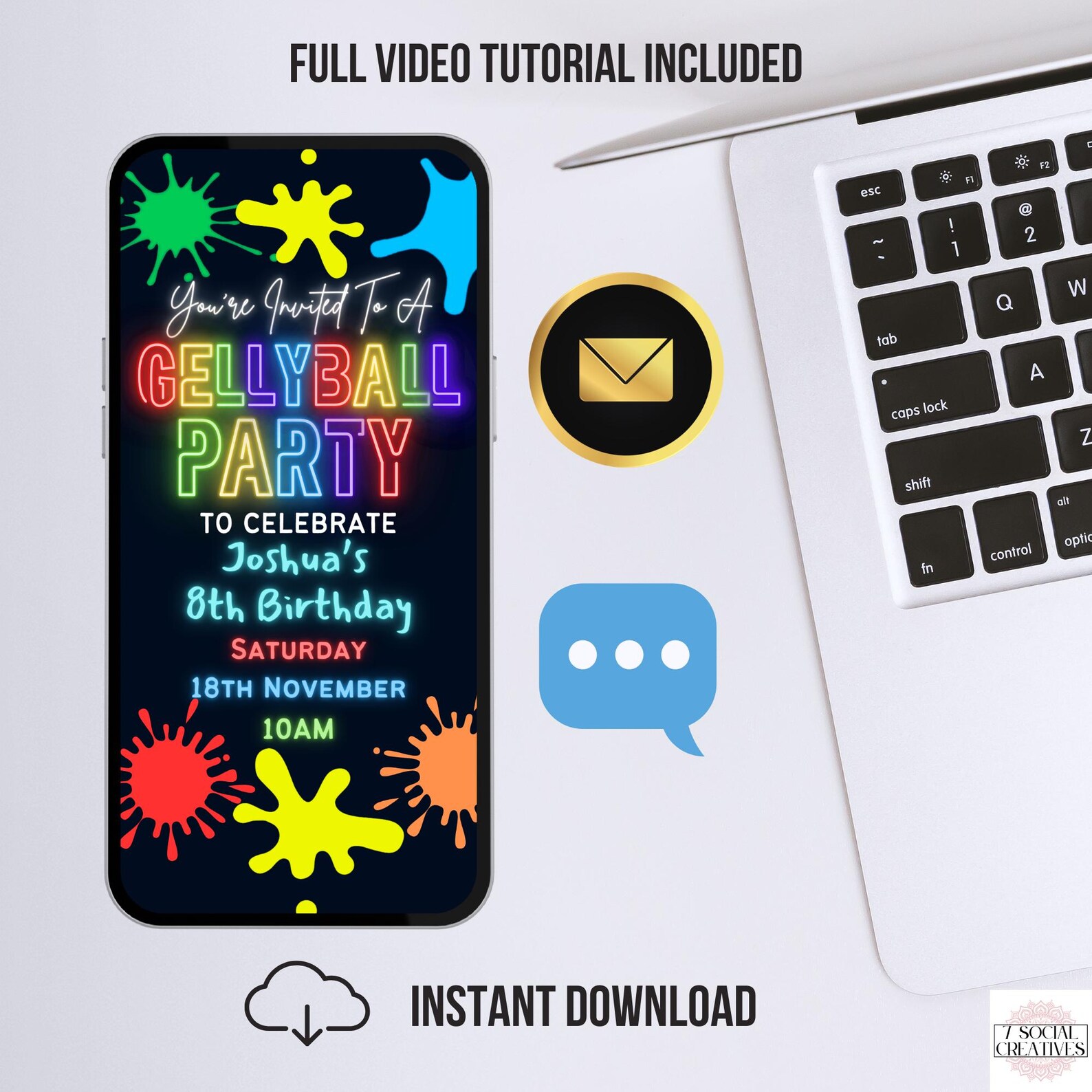 Gellyball Birthday Invitation. Digital Animated Kids Gelly Ball Party ...