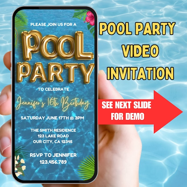 Pool Party Invite - Etsy