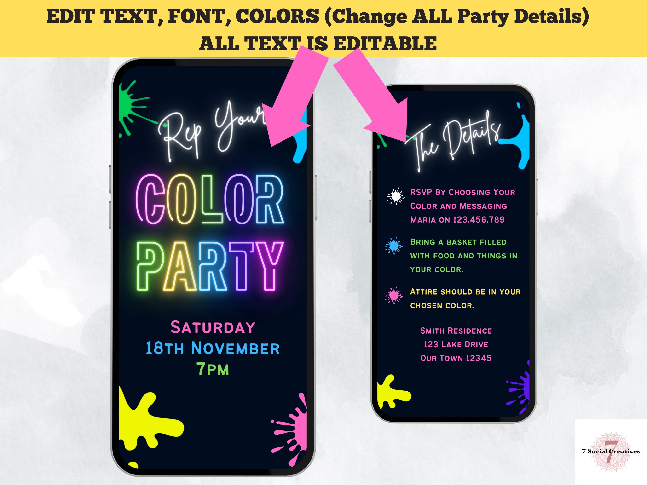 Color Party Invitation. Join the Tiktok Challenge and Host A Colour ...