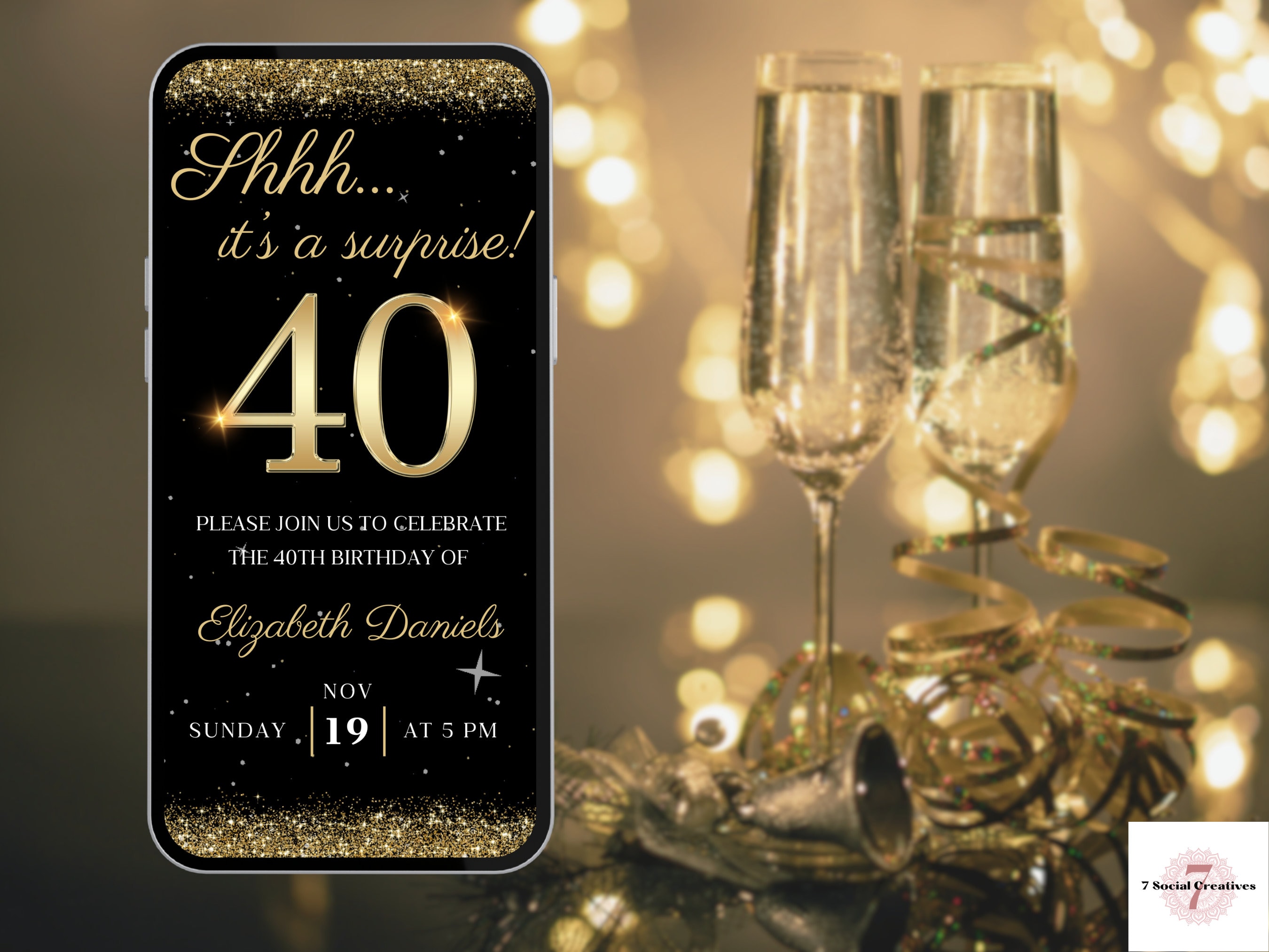 Surprise 40th Birthday Invitation for Men or Ladies. Elegant - Etsy