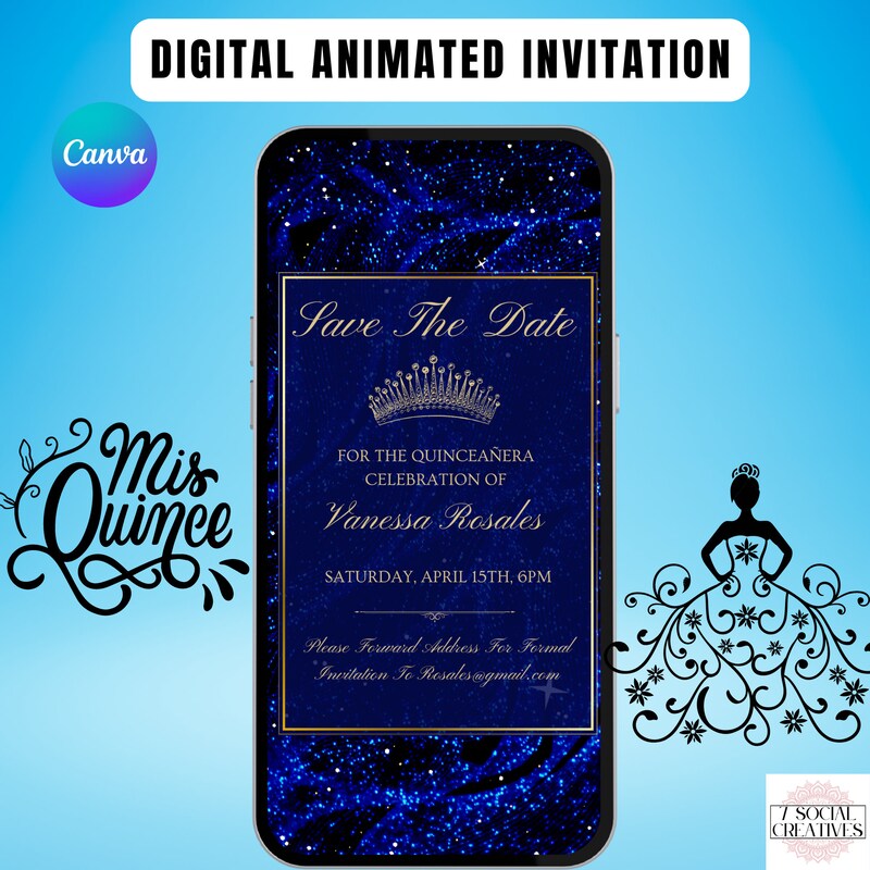 Royal Blue Invite - Etsy