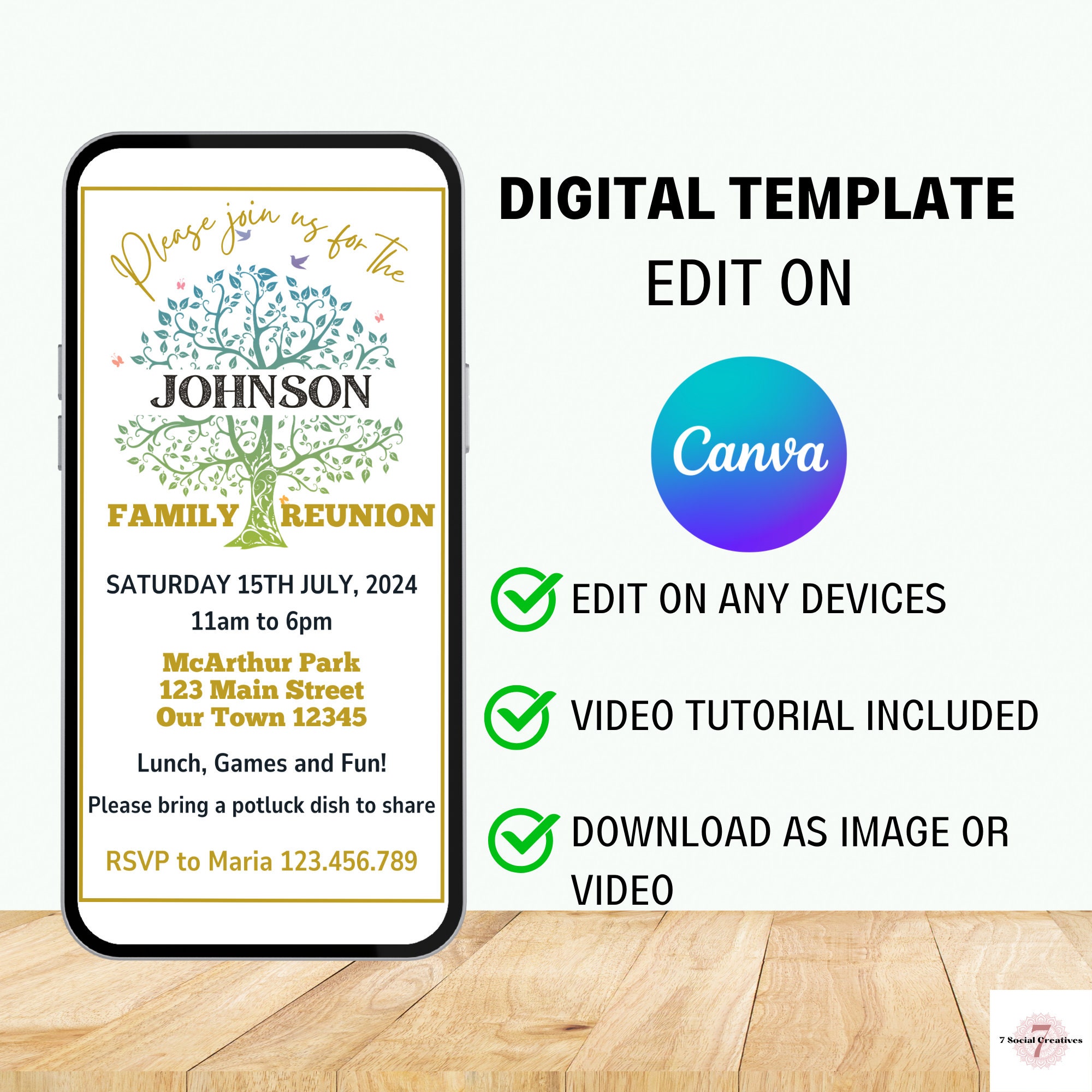 Family Reunion Invitation. Animated Digital Family Tree Party Invite ...