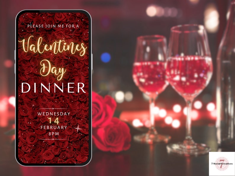 Valentines Day Dinner Invitation. Animated Digital Valentine Party ...