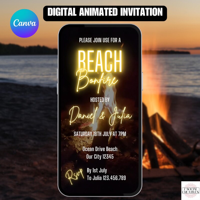 Bonfire Invitation - Etsy