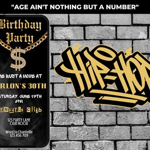 Hip Hop Birthday Party Invitation. Editable Template Ice Bling - Etsy
