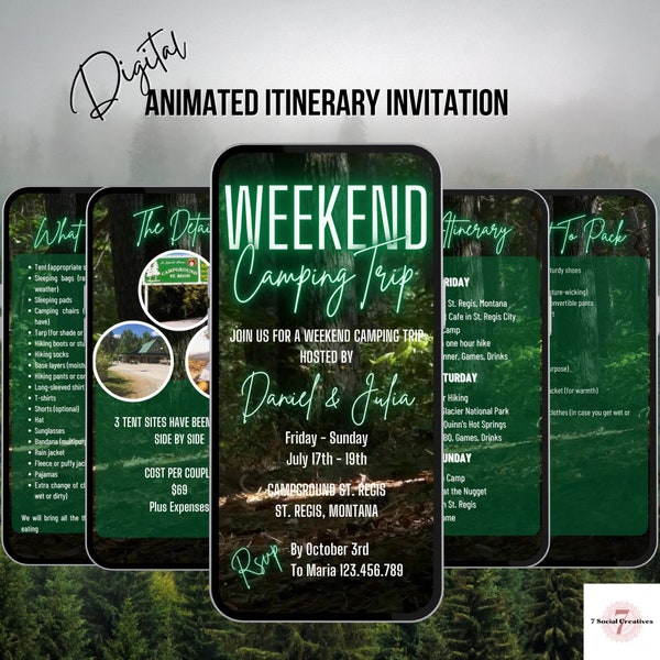 Family Camping Trip Invitations - Etsy