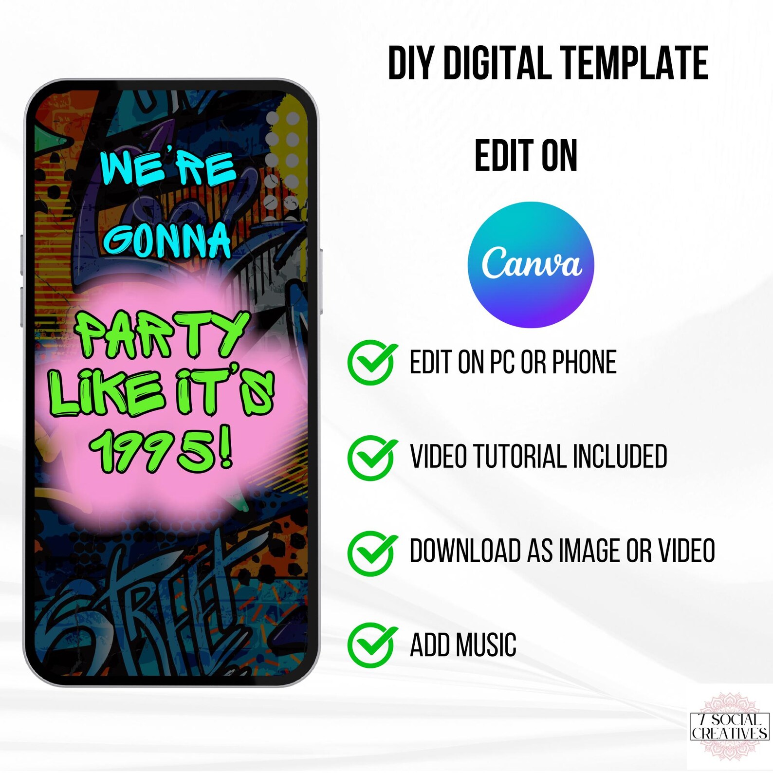 90s Party Invitation. Digital Back to the 1995 Birthday Invite With ...