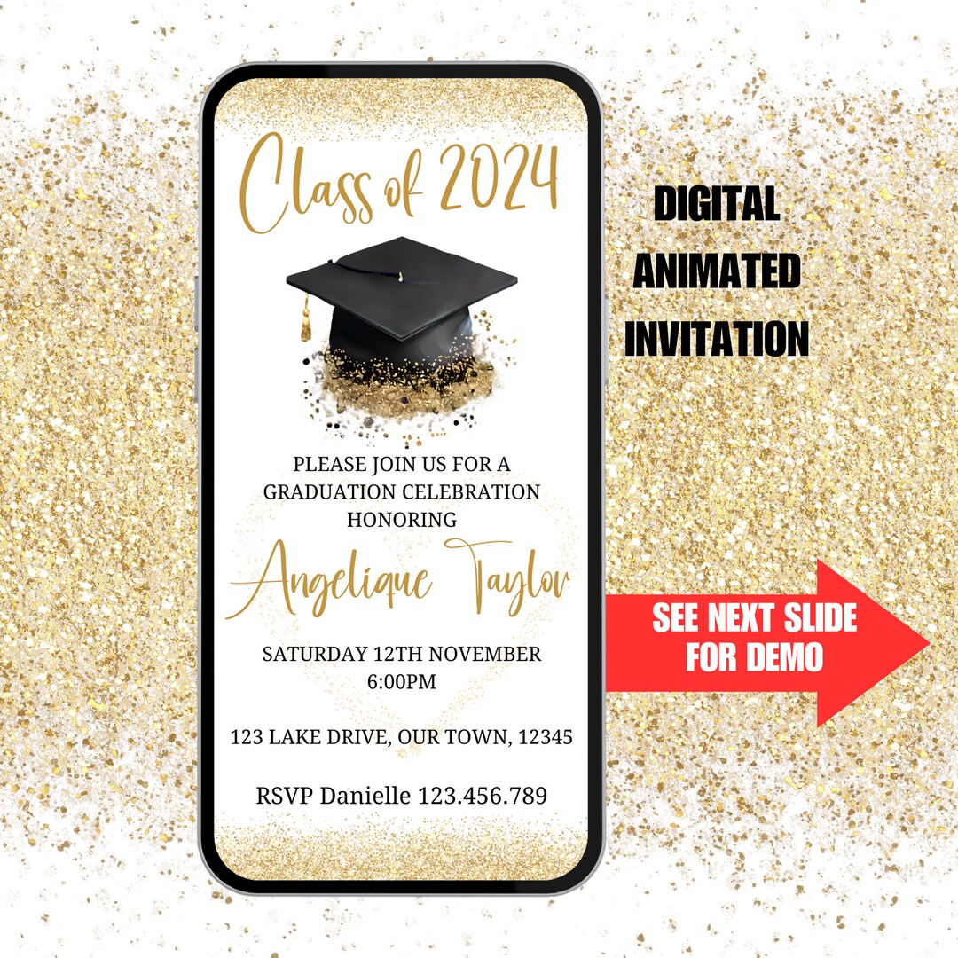 Digital Graduation Party Invitation. Class of 2024 Graduate Invite ...