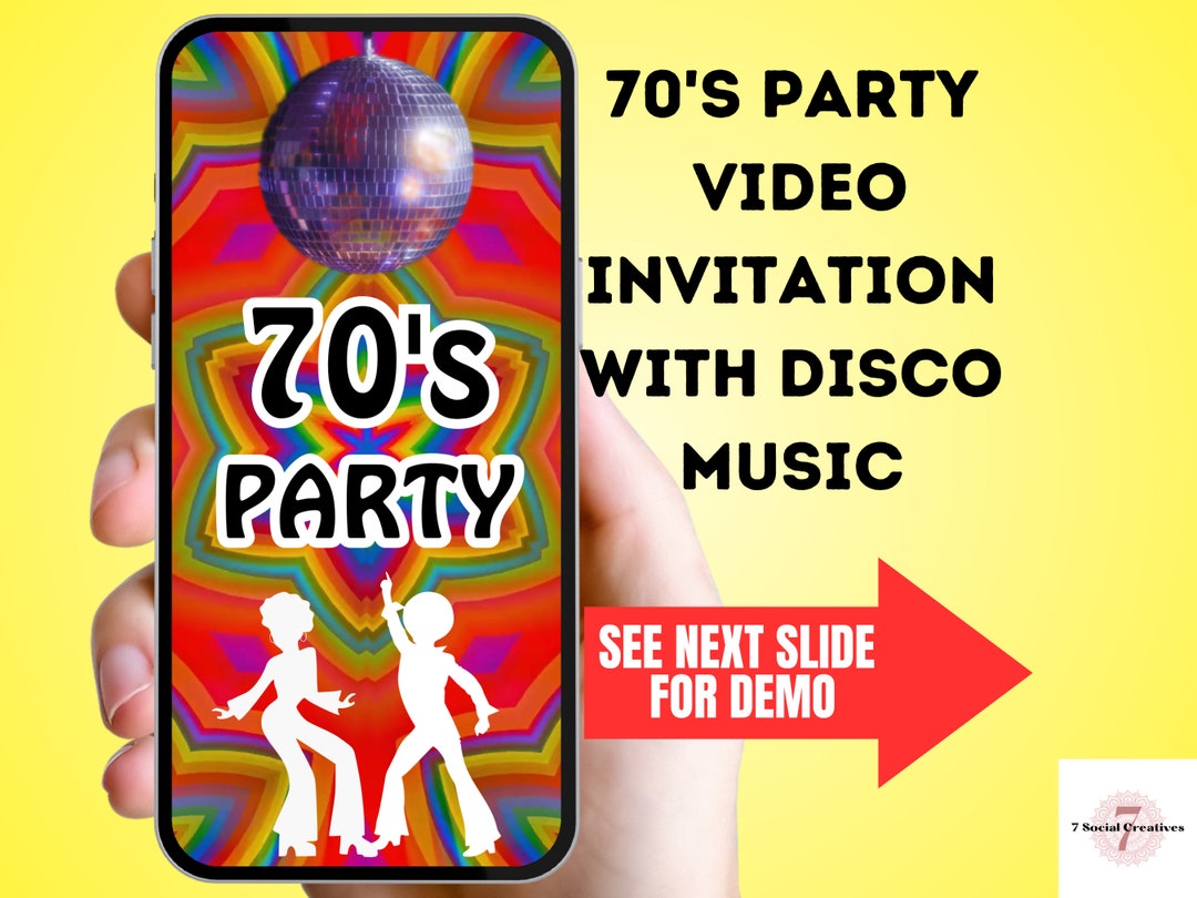 70s Party Invitation. Fun Retro Theme Birthday Video Invite. Perfect ...