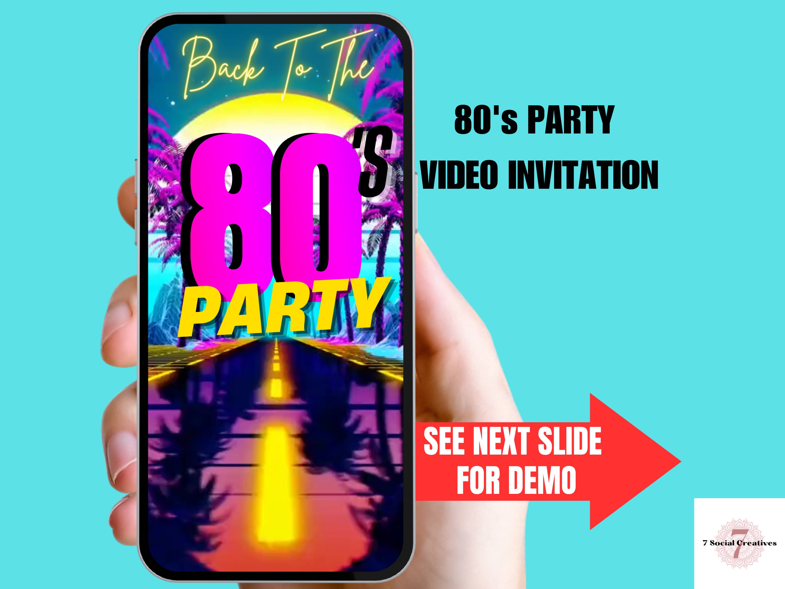 80s Party Invite Video. Neon Retro Digital Invitation is Perfect for A ...