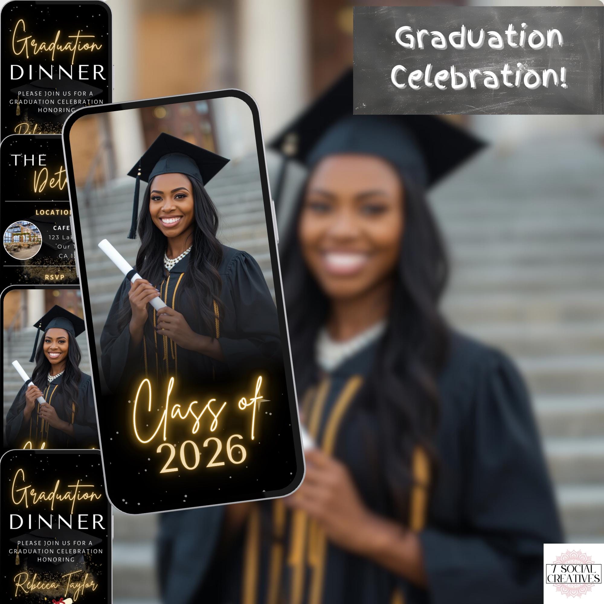 Digital Graduation Dinner Invitation With Photo. Class of 2026 Party ...