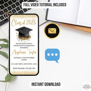 Digital Graduation Party Invitation. Class of 2025 Graduate Invite ...