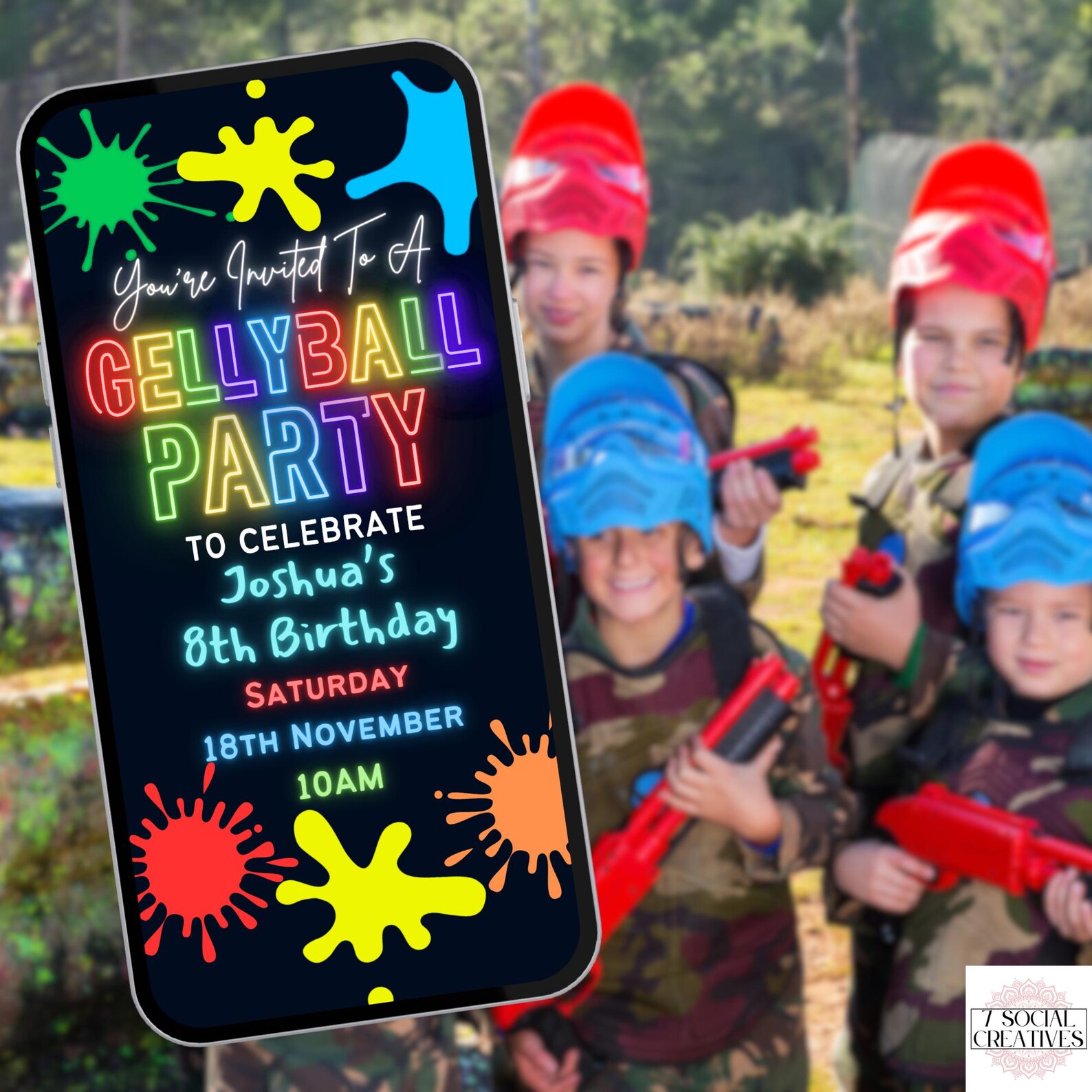 Gellyball Birthday Invitation. Digital Animated Kids Gelly Ball Party ...