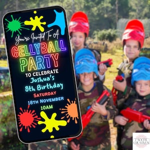 Gellyball Birthday Invitation. Digital Animated Kids Gelly Ball Party ...