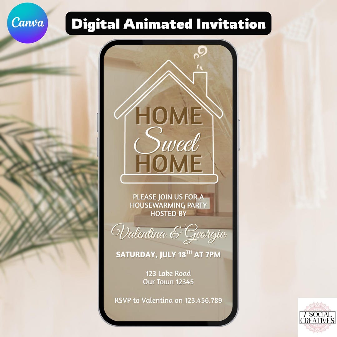 Digital Housewarming Party Invitation. Animated Modern House Warming ...
