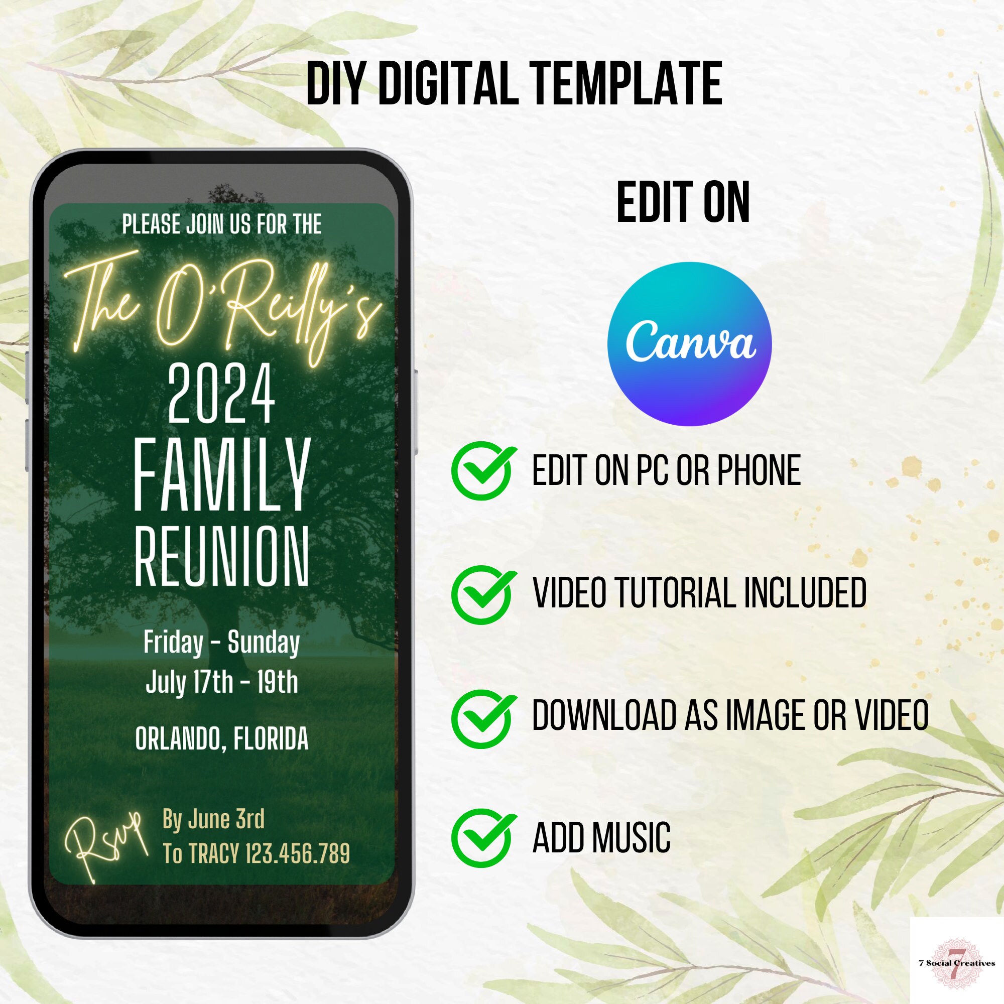 Family Reunion Invitation Itinerary. Animated Digital Family Trip ...
