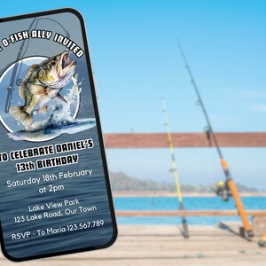 Digital Fishing Party Invitation. Animated Fish Theme Birthday Invite ...