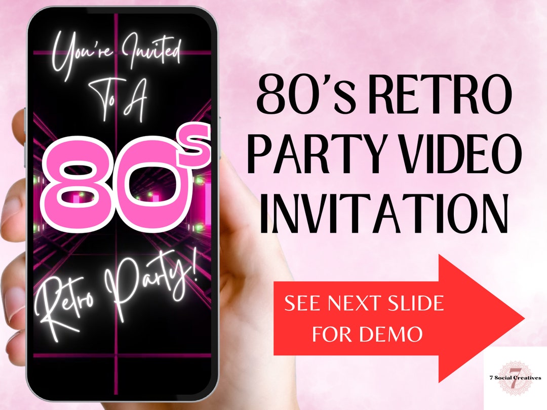 80s Retro Party Invitation Video Digital Template. Animated - Etsy