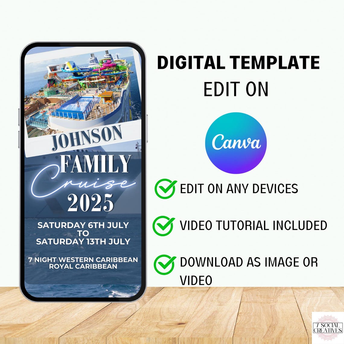 Family Cruise Itinerary Invitation. Digital 2025 Family Reunion Trip ...