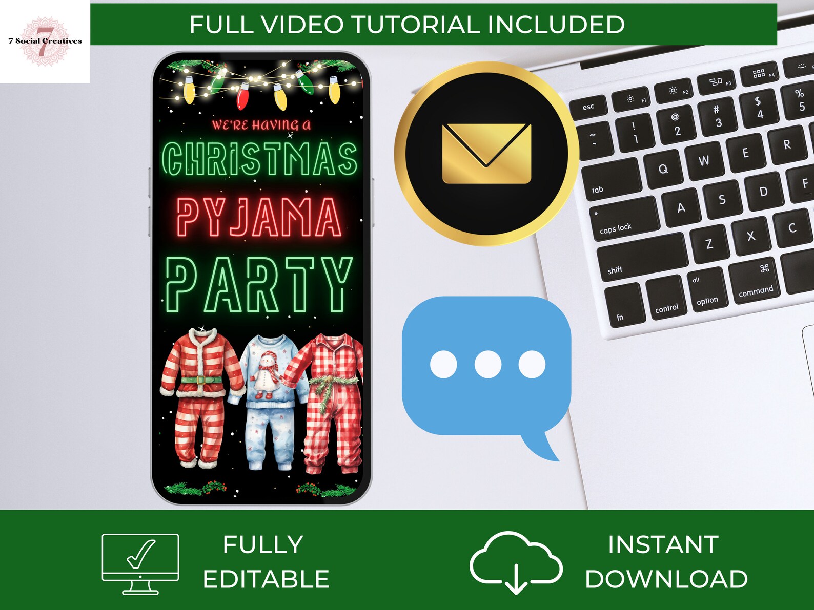 Christmas Pyjama Party Invitation. Digital Animated Christmas PJ Party ...